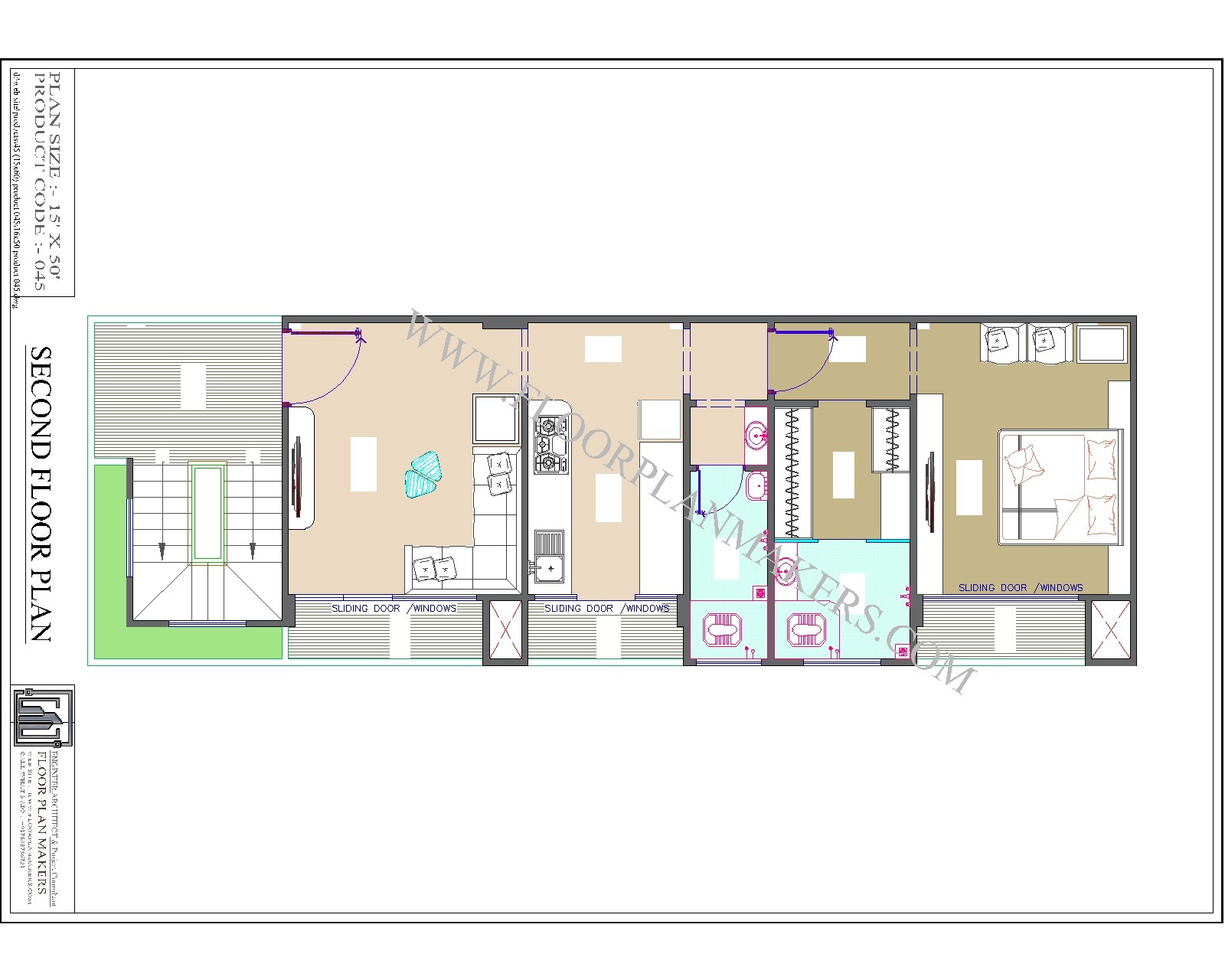 16×50 Second Floor Plan – Floor Plan Maker's