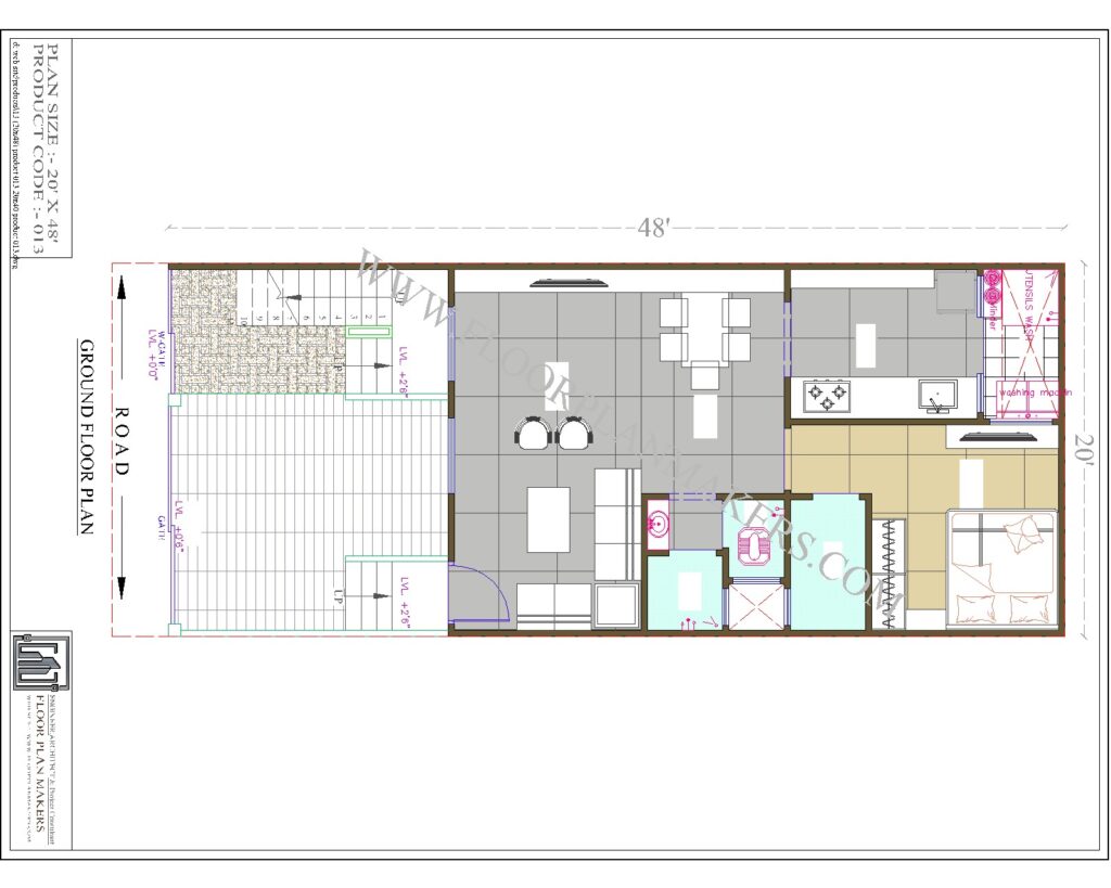 20×40 Ground Floor Plan – Floor Plan Maker's