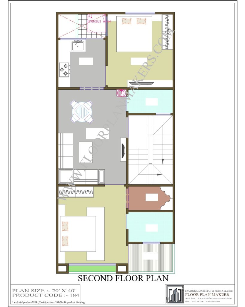 20×40 Second Floor Plan – Floor Plan Maker's